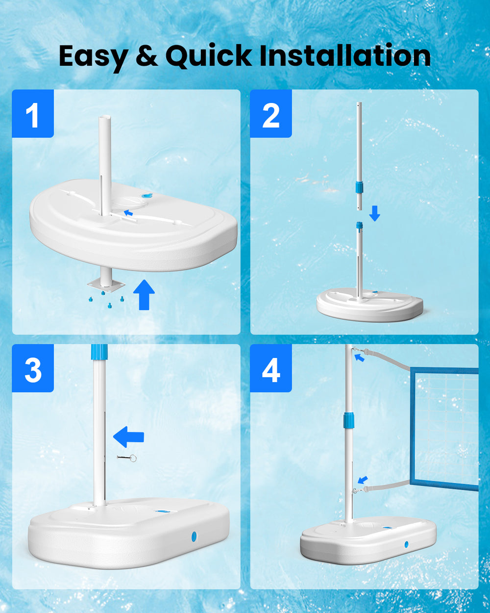 IGL DunkSplash Spike – Adjustable Pool Volleyball Net Set